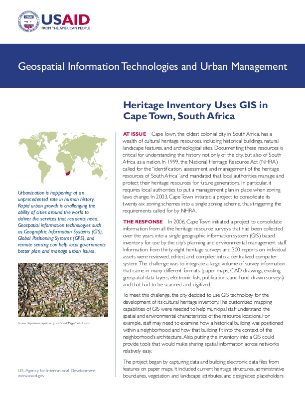 International Applications of Geographic Information Systems (GIS ...