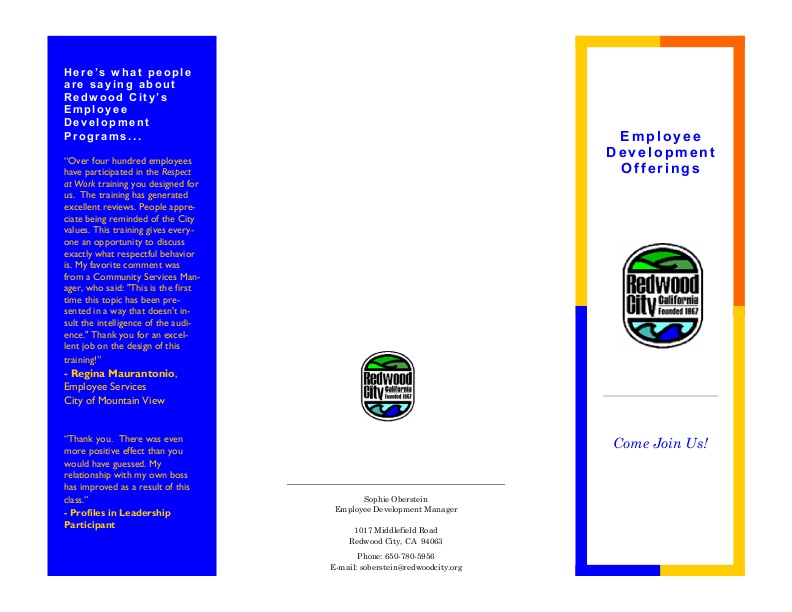 Redwood City Employee Development Brochure | icma.org