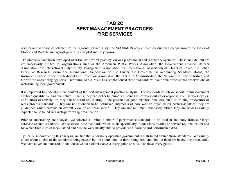 Best Management Practices: Fire Services | icma.org