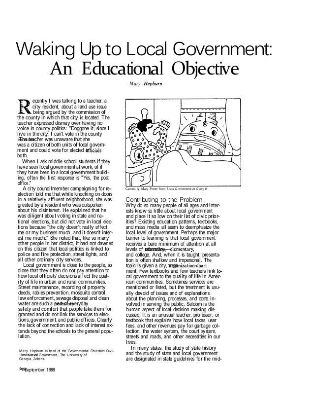Waking Up To Local Government: An Educational Objective | icma.org
