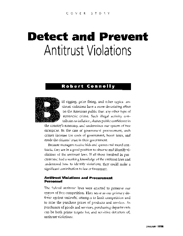 Detect and Prevent Antitrust Violations | icma.org
