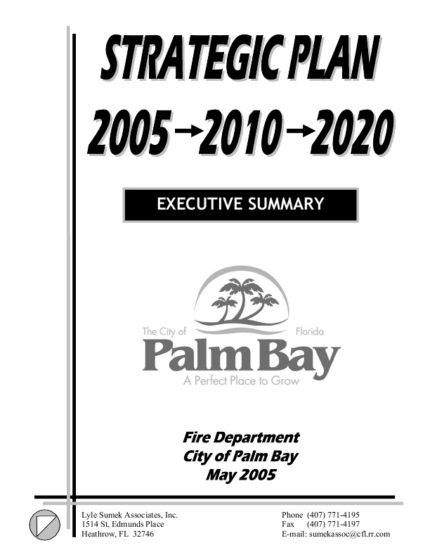 Fire Department Strategic Plan 2005 2010 2020 Executive Summary Icma fire-department-strategic-plan-2005-2010-2020-executive-summary-icma