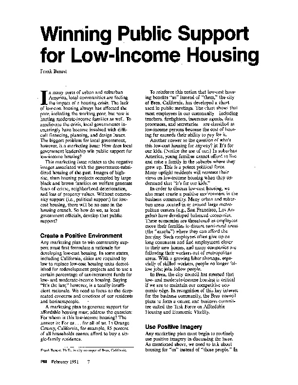 Winning Public Support for Low-Income Housing | icma.org