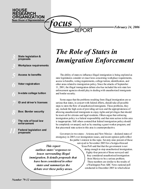 The Role of States in Immigration Enforcement | icma.org