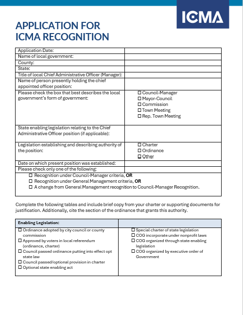 ICMA Recognition Application | icma.org