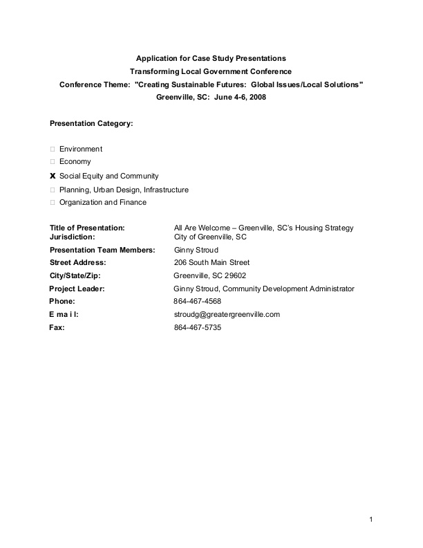 All Are Welcome – Greenville, SC’s Housing Strategy City of Greenville ...