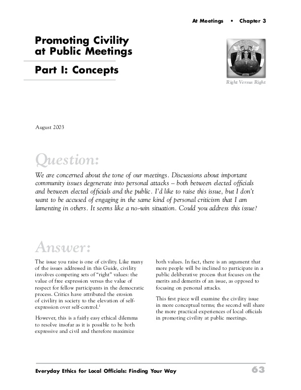 Promoting Civility At Public Meetings: Concepts | icma.org