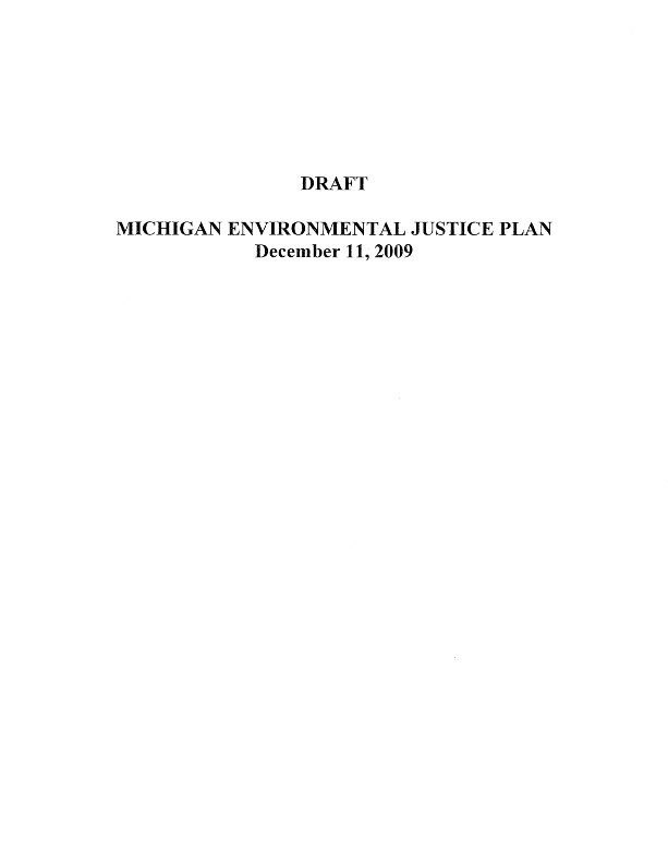 Michigan Environmental Justice Plan - Draft | icma.org