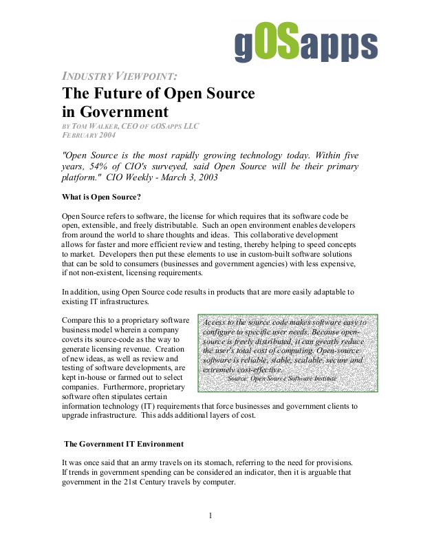 Industry Viewpoint: The Future of Open Source in Government | icma.org