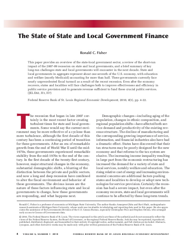 The State of State and Local Government Finance | icma.org