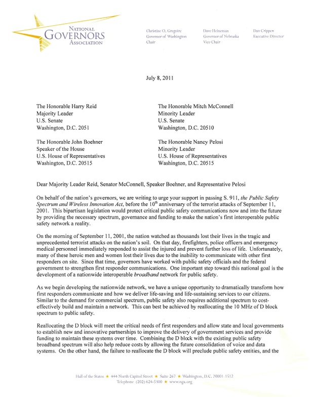 Letter to Congressional leadership urging passage of S. 911 | icma.org