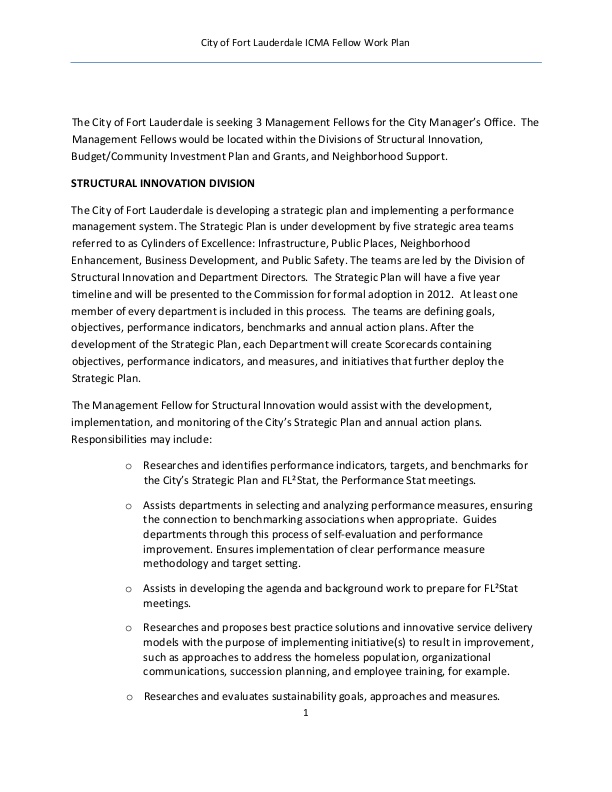 SAMPLE: Announcement of Management Fellowship Positions | icma.org