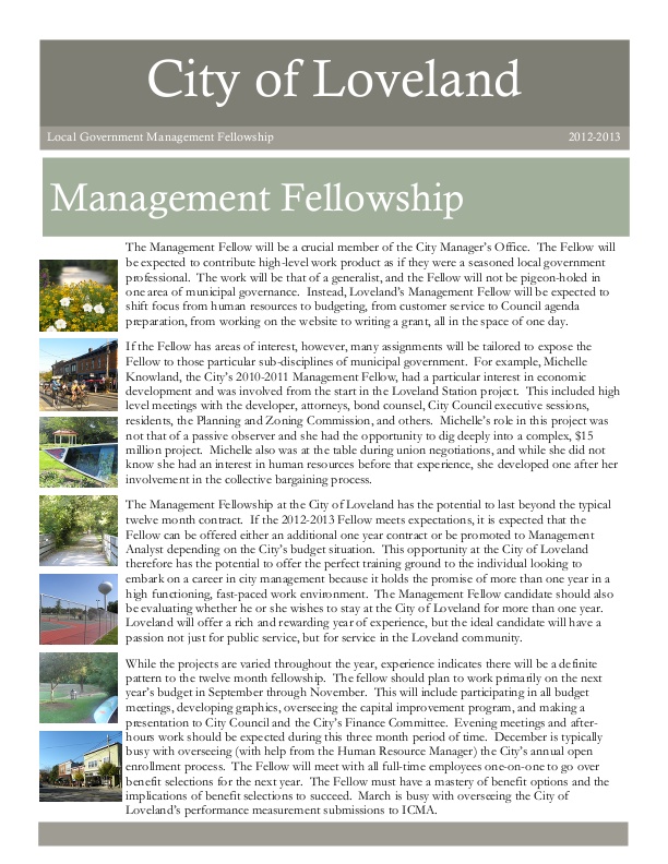 SAMPLE: Local Government Management Fellowship work plan - Loveland ...