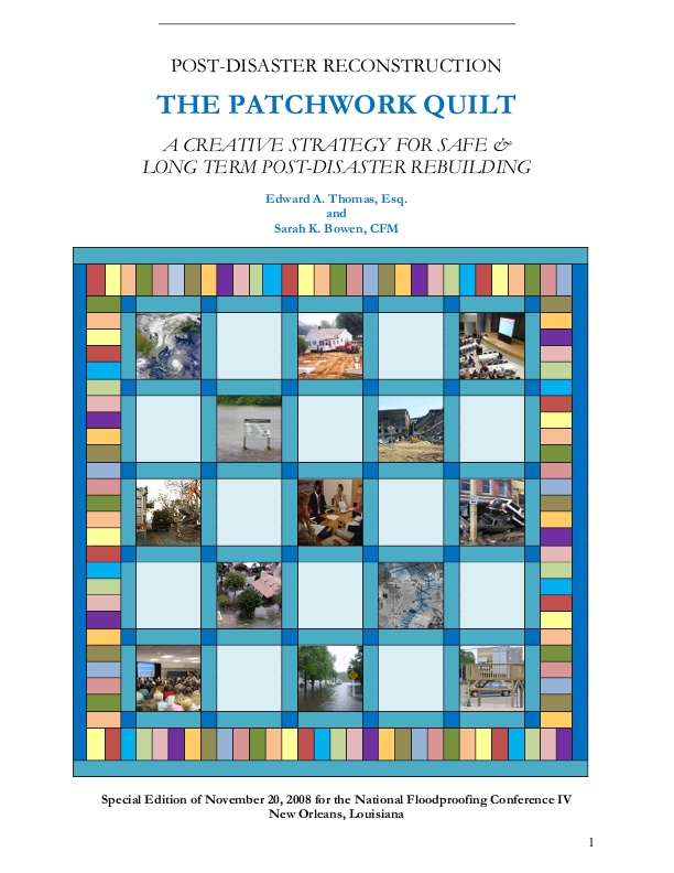 Post Disaster Reconstruction: The Patchwork Quilt: A Creative Strategy ...