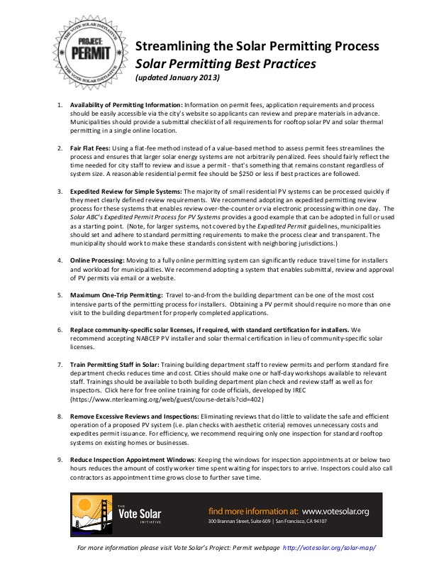Streamlining the Solar Permitting Process | icma.org