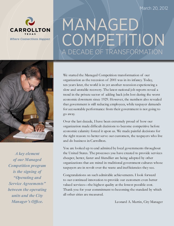 Managed Competition: A Decade of Transformation | icma.org
