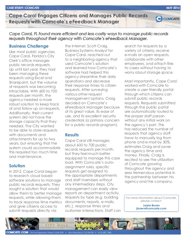 Cape Coral Engages Citizens and Manages Public Records Requests with ...