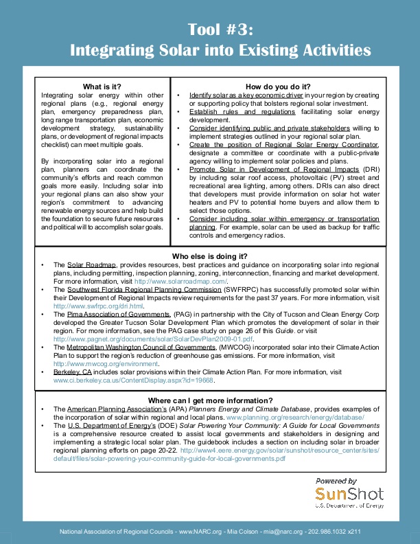 Integrating Solar Fact Sheet | icma.org