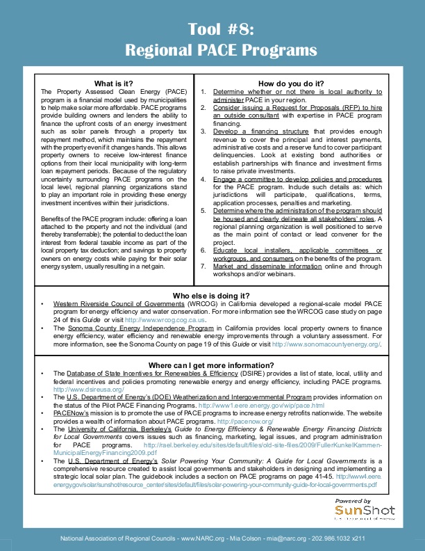 Regional PACE Program Fact Sheet | icma.org