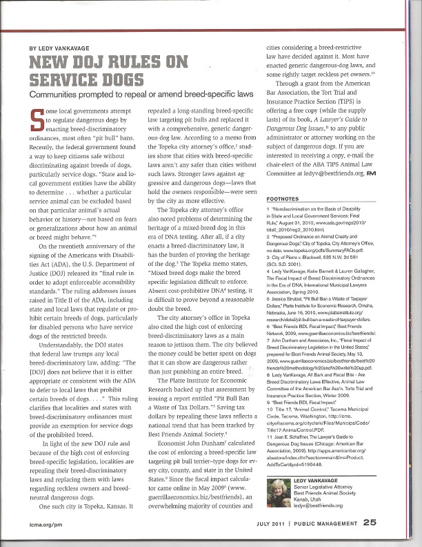 Department of Justice Rules on Service Dogs | icma.org