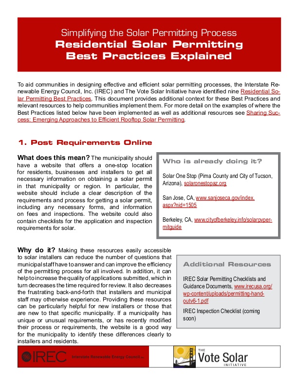 Residential Solar Permitting Best Practices Explained | icma.org