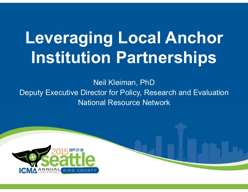 Leveraging Local Anchor Institution Partnerships | icma.org