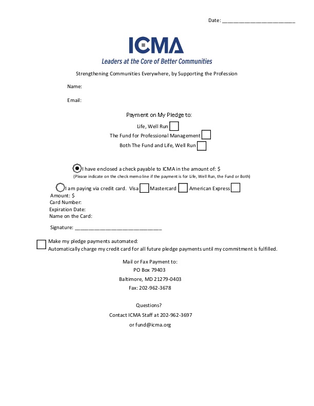 Pledge Payment Form | icma.org