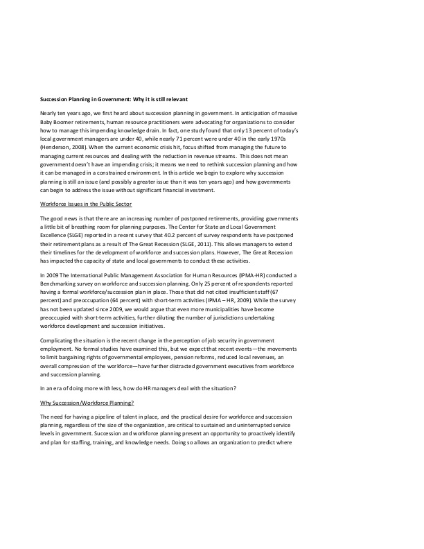 Succession Planning in Government | icma.org
