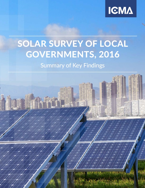 ICMA Survey Research: 2016 Solar Survey of Local Government | icma.org