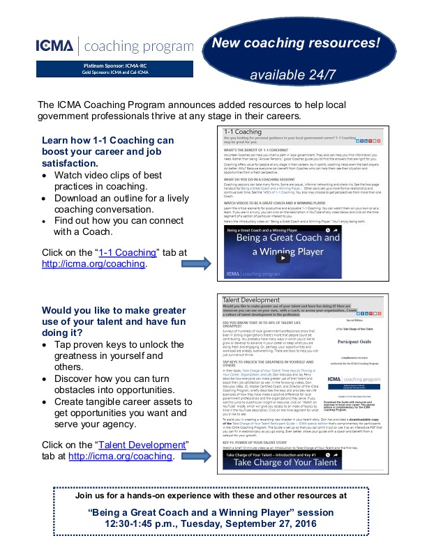 ICMA Coaching Program Resources | icma.org