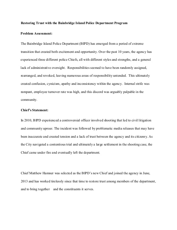 Restoring Trust with the Bainbridge Island Police Department | icma.org