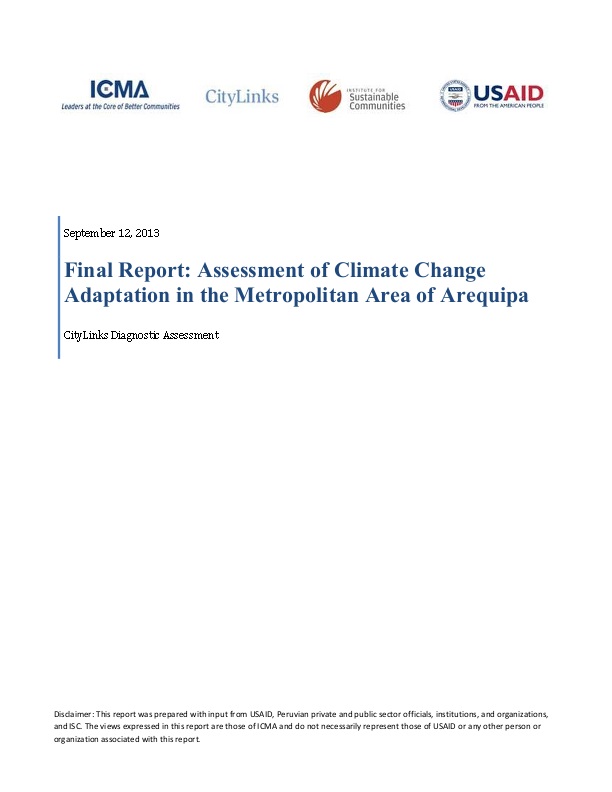 Final Report: Assessment of Climate Change Adaptation in the ...