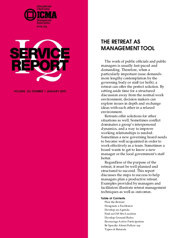 The Retreat as Management Tool | icma.org
