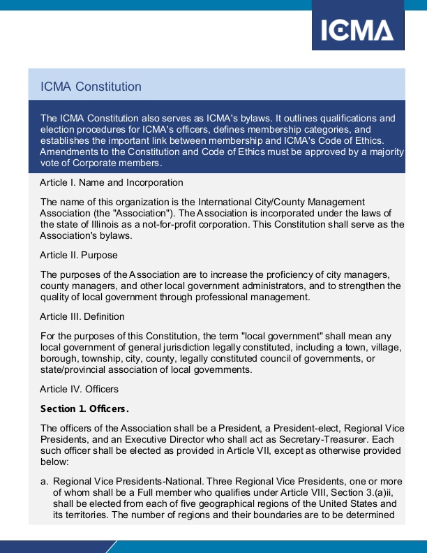 ICMA Constitution | icma.org