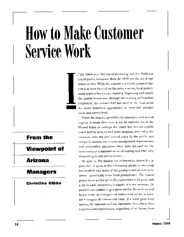 How to Make Customer Service Work | icma.org