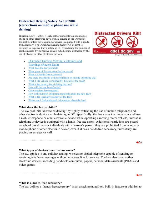 Distracted Driver Safety Act | icma.org