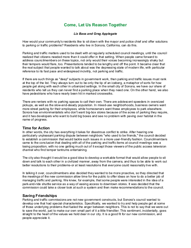 Come, Let Us Reason Together | icma.org