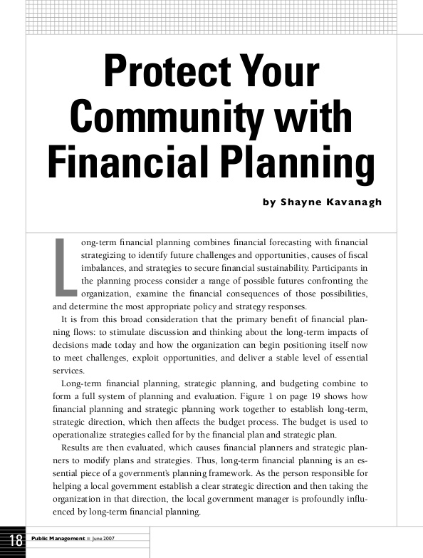 Protect Your Community with Financial Planning | icma.org