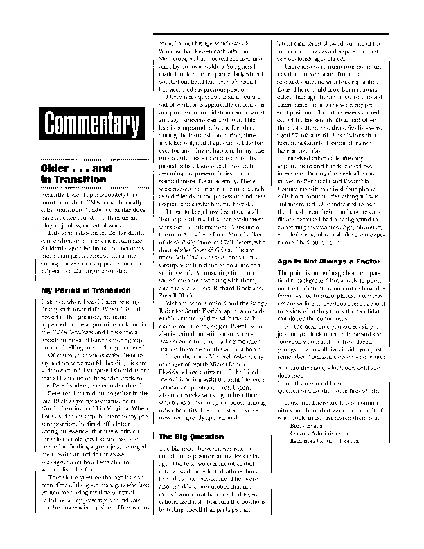 Older...and in Transition | icma.org