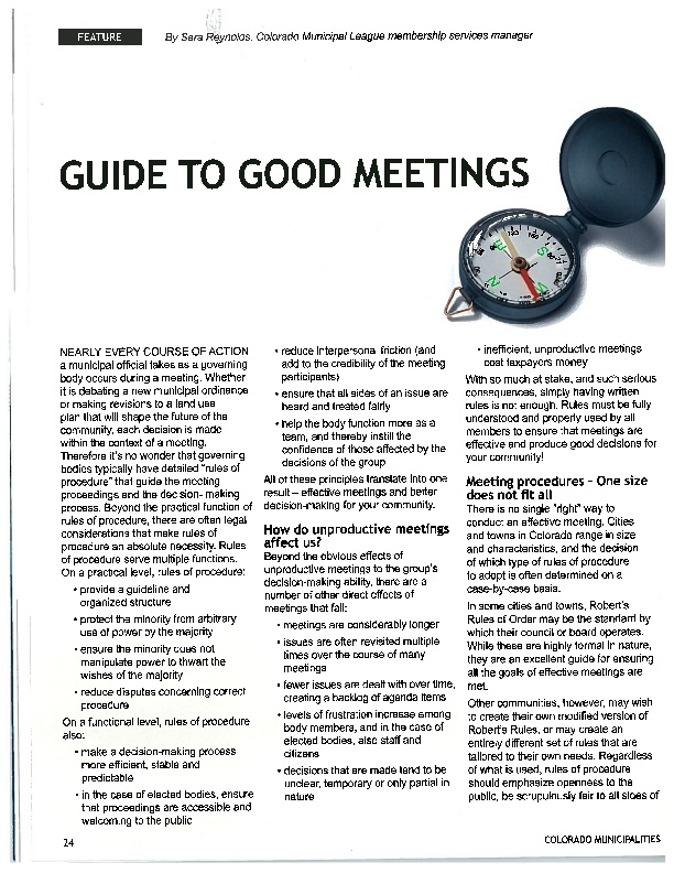 Guide to Good Meetings | icma.org