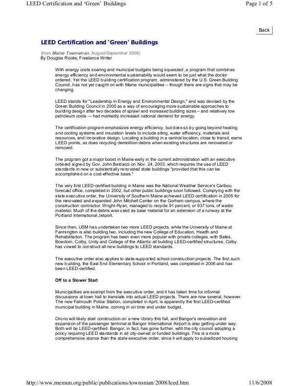 LEED Certification and 'Green' Buildings | icma.org