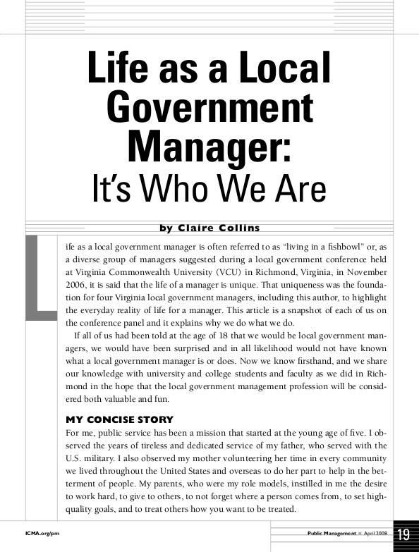 Life as a Local Government Manager: It's Who We Are | icma.org