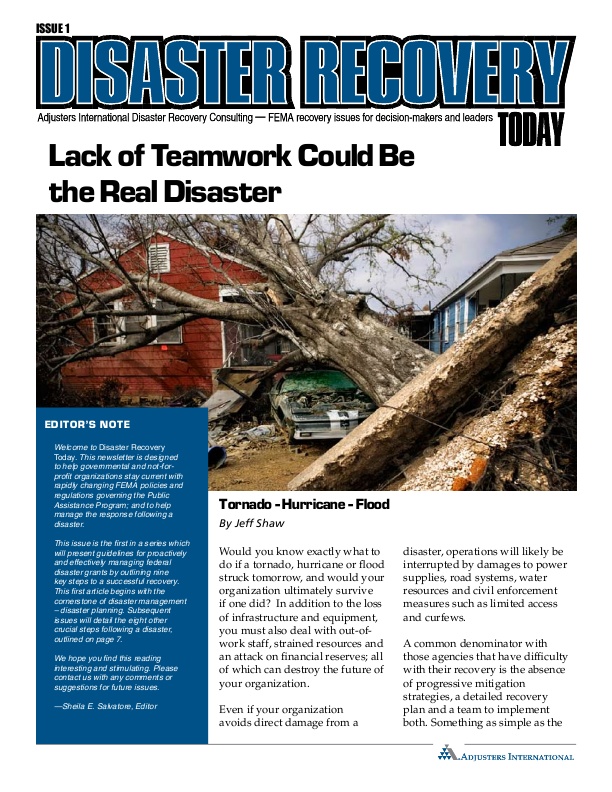 Lack of Teamwork Could Be the Real Disaster | icma.org