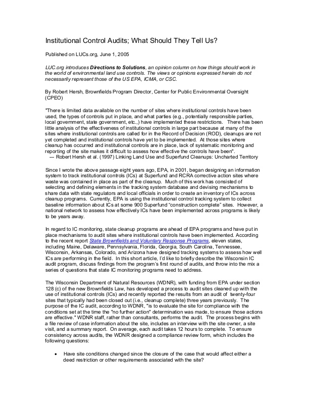 Institutional Control Audits; What Should They Tell Us? | icma.org