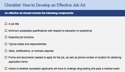 Checklist: How to Develop an Effective Job Ad | icma.org