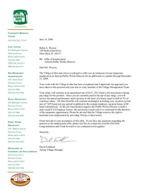 Interim Offer Letter, Public Works Director | icma.org